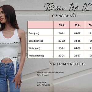 Basic Tank Top Sewing Pattern PDF | Instant Download | Print at Home ...