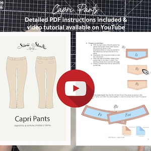 Capri Pants Sewing Pattern PDF | Instant Download | Print at Home ...
