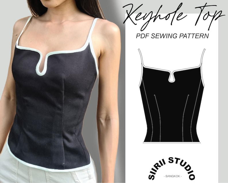 Keyhole Top Sewing Pattern PDF Instant Download Print at | Etsy