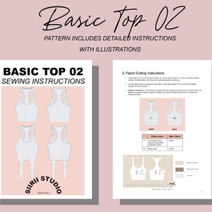 Basic Tank Top Sewing Pattern PDF | Instant Download | Print at Home ...