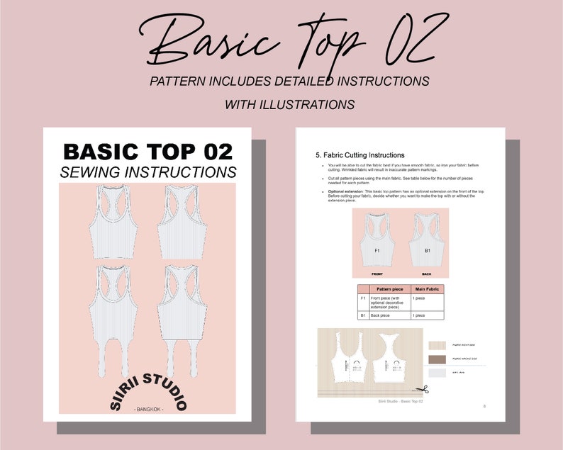 Basic Tank Top Sewing Pattern PDF Instant Download Print - Etsy