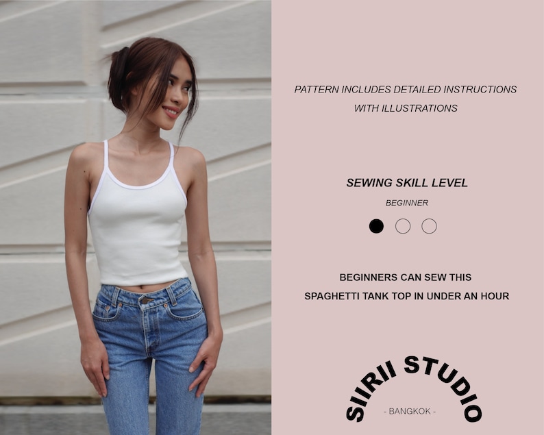 Basic Spaghetti Tank Top Sewing Pattern PDF Instant Download - Etsy