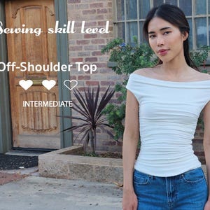 Off-shoulder Top Sewing Pattern PDF | Instant Download | Print at Home ...