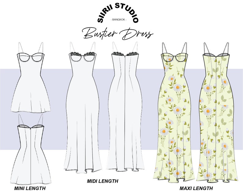 Bustier Dress Sewing Pattern PDF Instant Download Print at - Etsy