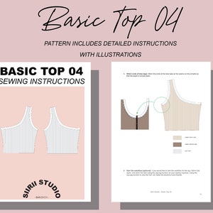 Basic One-shoulder Top Sewing Pattern PDF | Instant Download | Print at ...