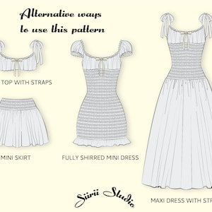 Shirred Top & Dress Sewing Pattern PDF | Instant Download | Print at ...