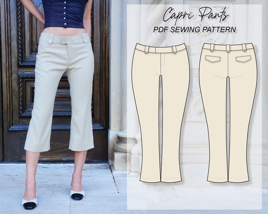 Capri Pants Sewing Pattern PDF | Instant Download | Print at Home ...