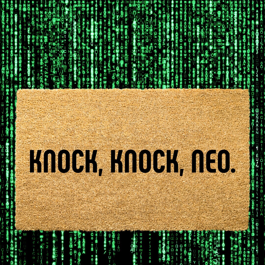 The Matrix "knock Knock Neo" Welcome Mat - Etsy