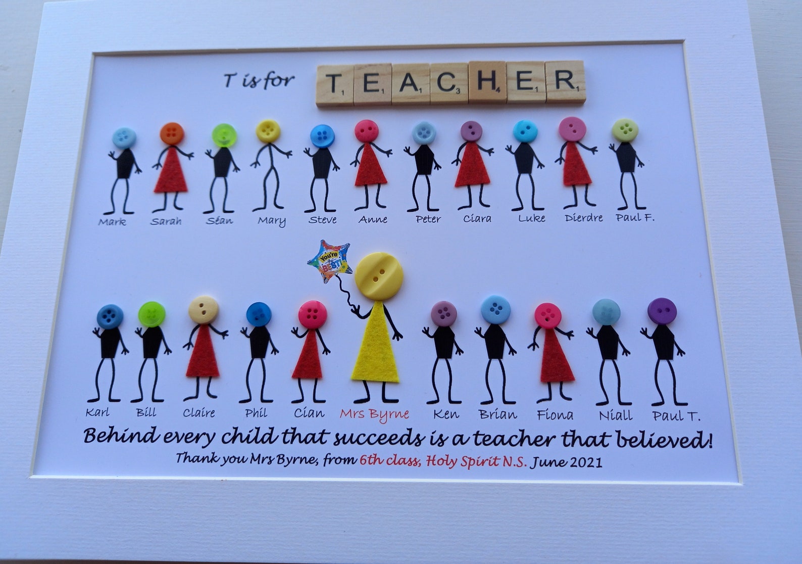 Thank You Teacher Best Teacher Gift From All of the Class - Etsy UK