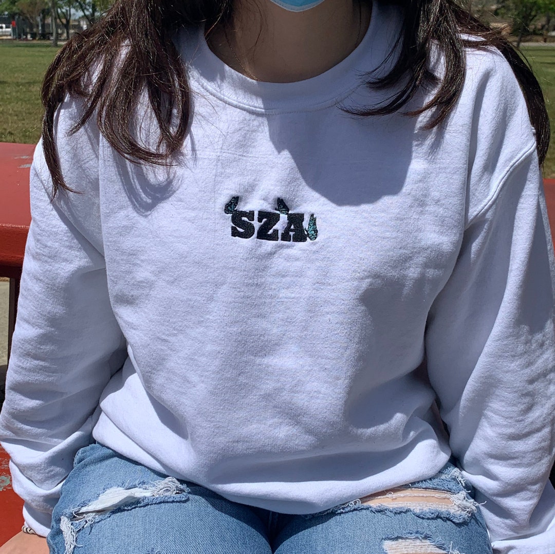SZA Butterfly Embroidered Crewneck - Etsy