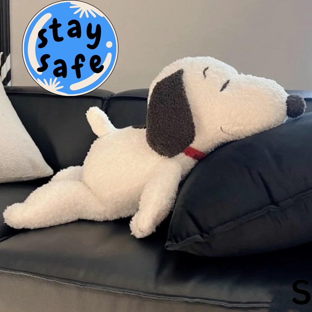 Snoopy Stuff Stuffy Snoopy Pillow Sleeping on an Oversized Plushy. - Etsy