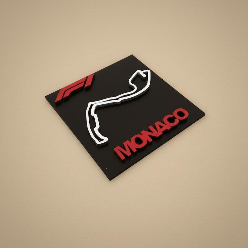 F1 Wooden Wall Decor - Circuit - F1 Logo and City Name Embossed - Gift ...