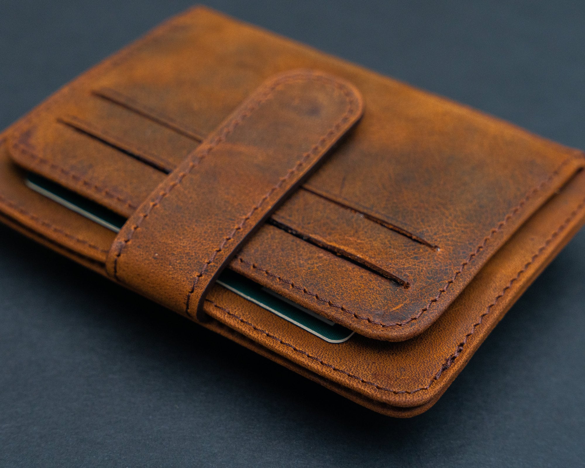 Small Front Pocket Wallet Slim Leather Wallet Personalized | Etsy