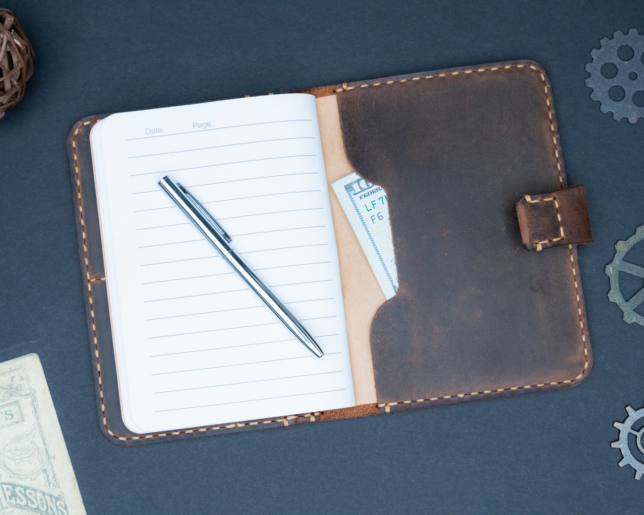 Leather Field Notes Cover Personalized Handsewn Travel | Etsy