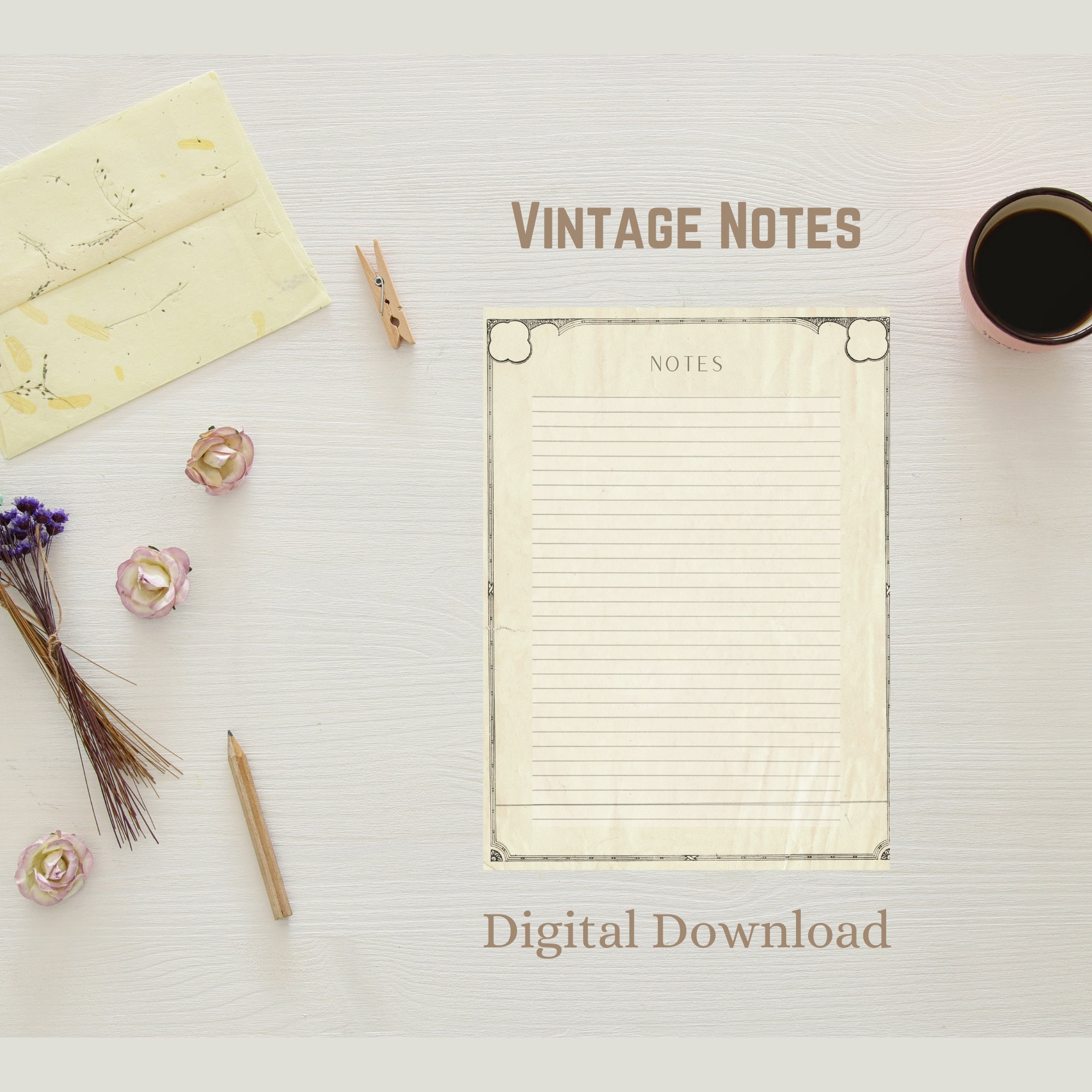 Vintage Printable Stationery - Vintage Printable Notes - Classic ...
