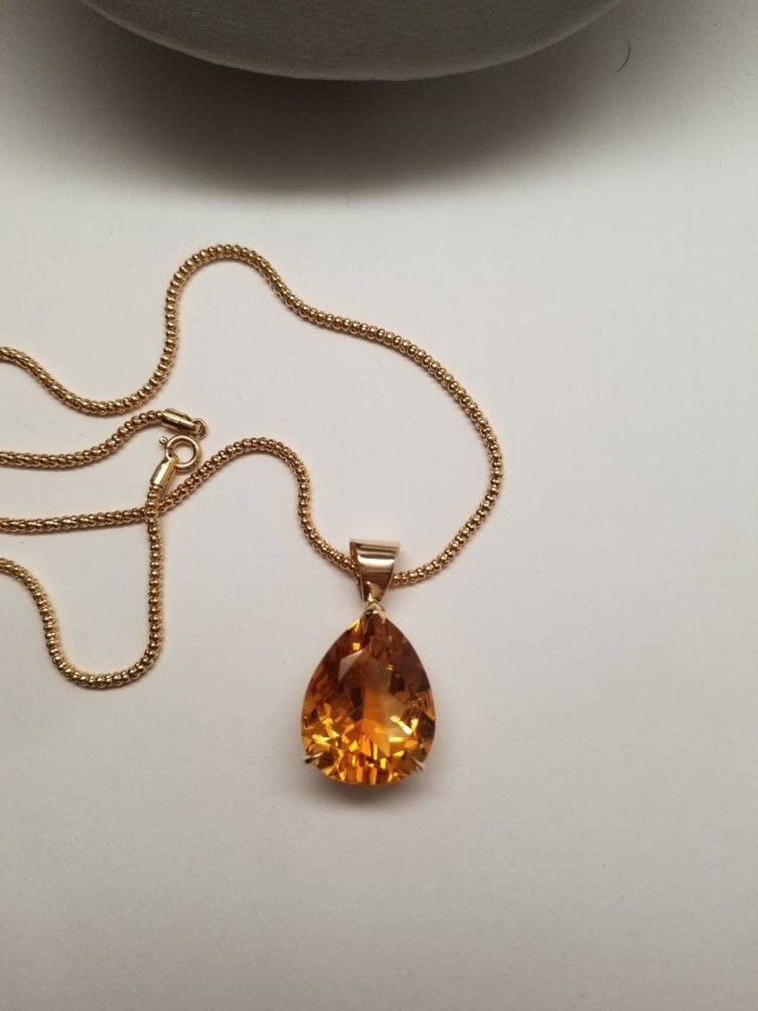 30.65 Ct Natural Mandarin Orange Color Brazil Citrine Pear - Etsy