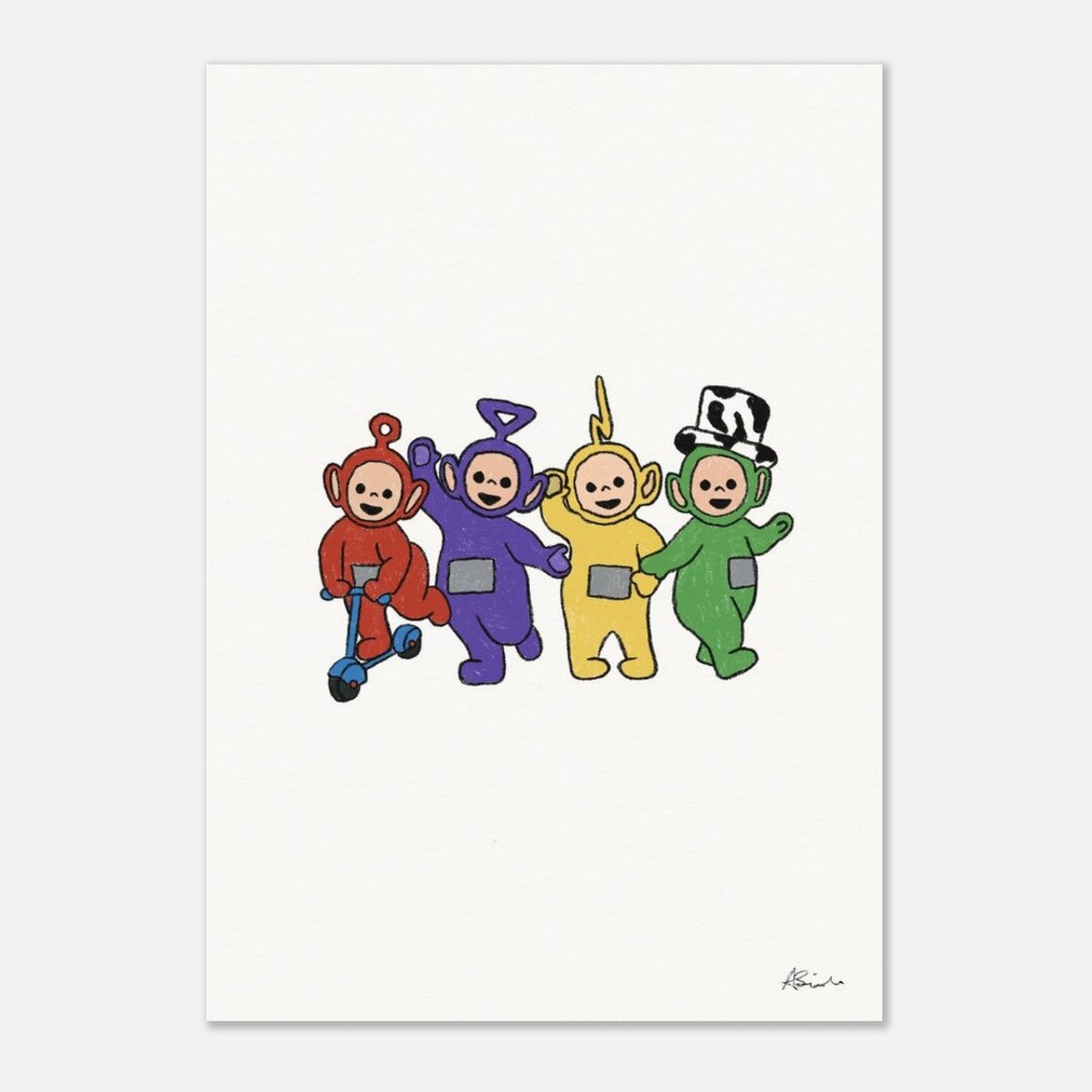 Hand Sketched Teletubbies Print - Etsy