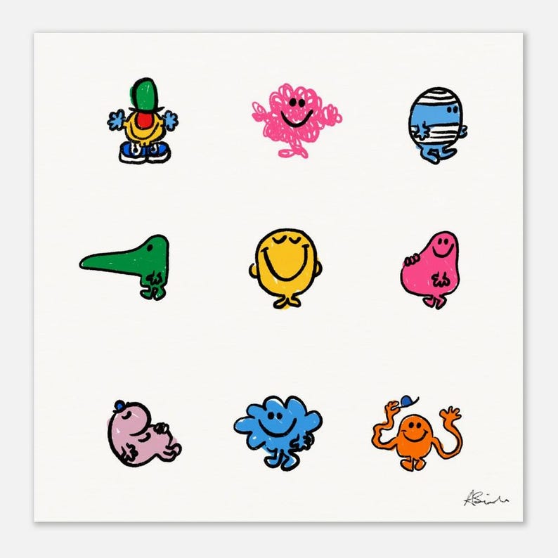 Hand Sketched Mr Men Print - Etsy