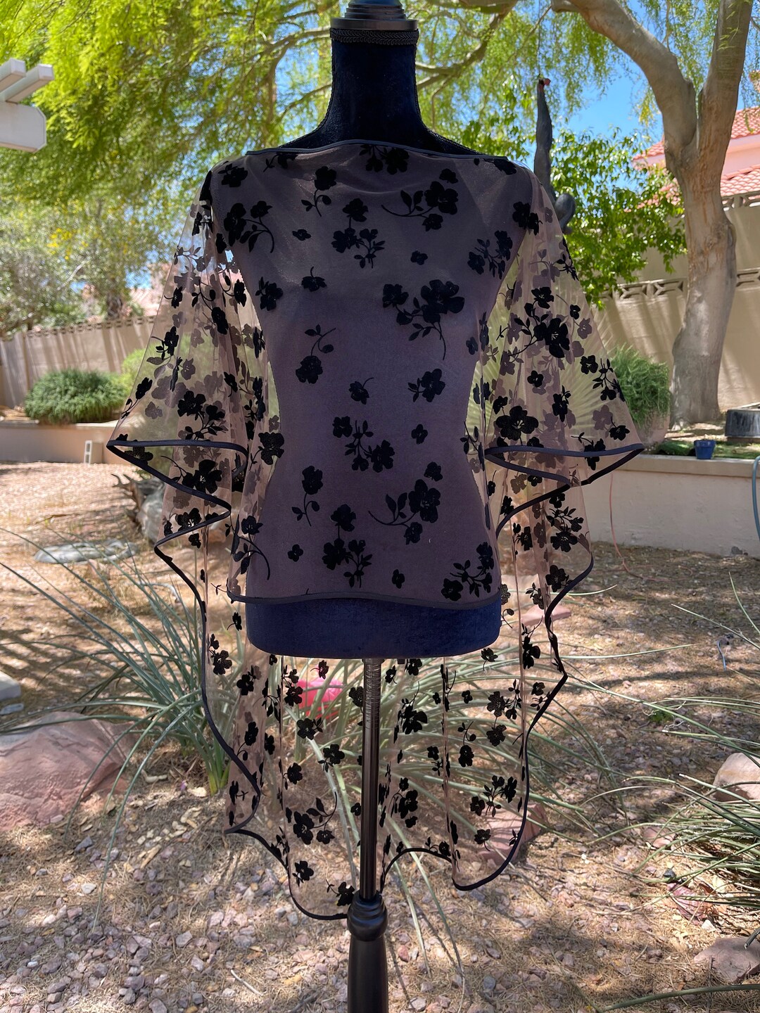 Designer Wedding Capelet: Embroidered Floral Tulle Bolero - Etsy