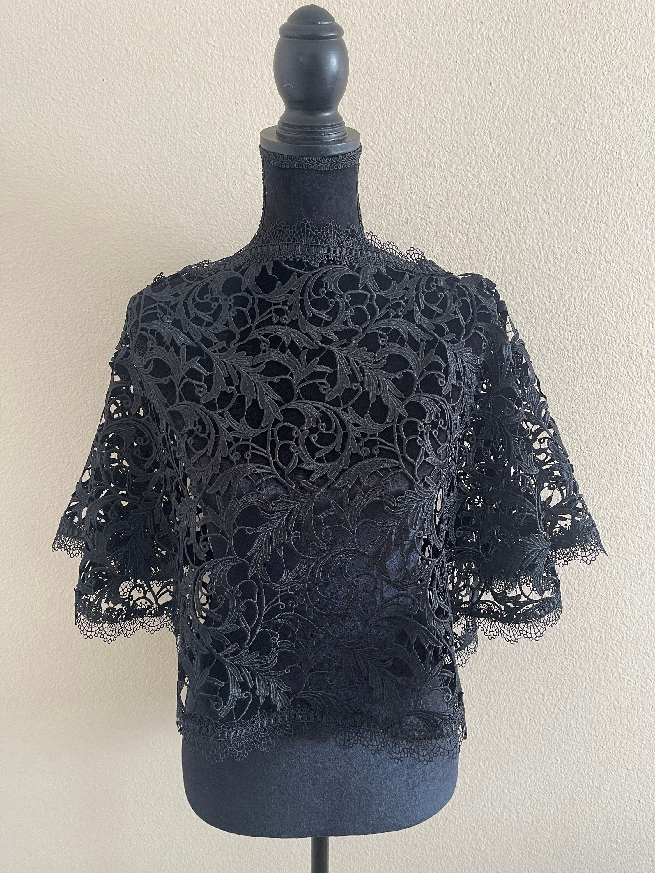 Designer Lace Capelet - Elegant Shoulder Cape - French Lace Cover up ...