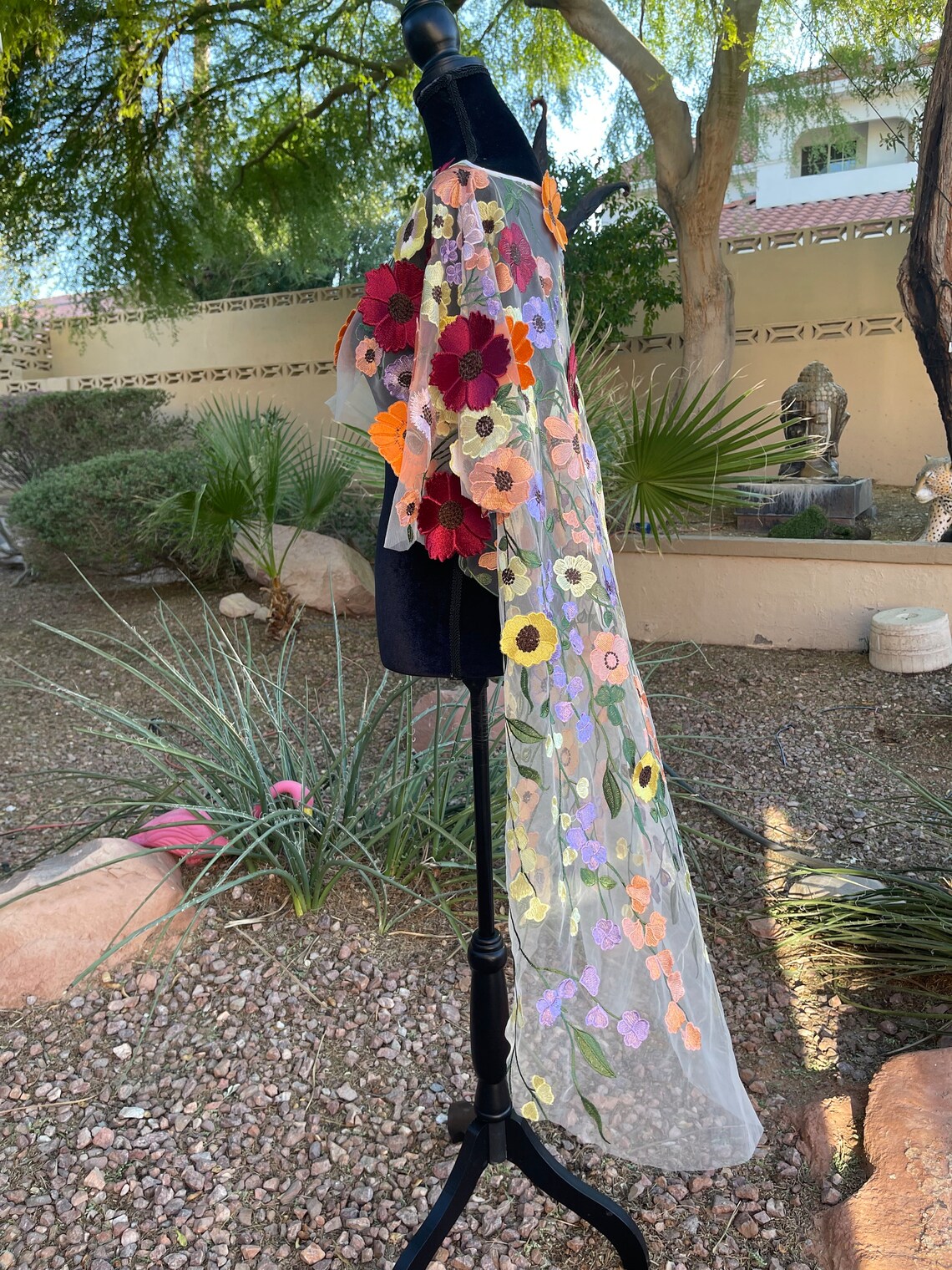 Designer Cape Women Cape Long Capelet Wedding Veil Bridesmaid Floral ...