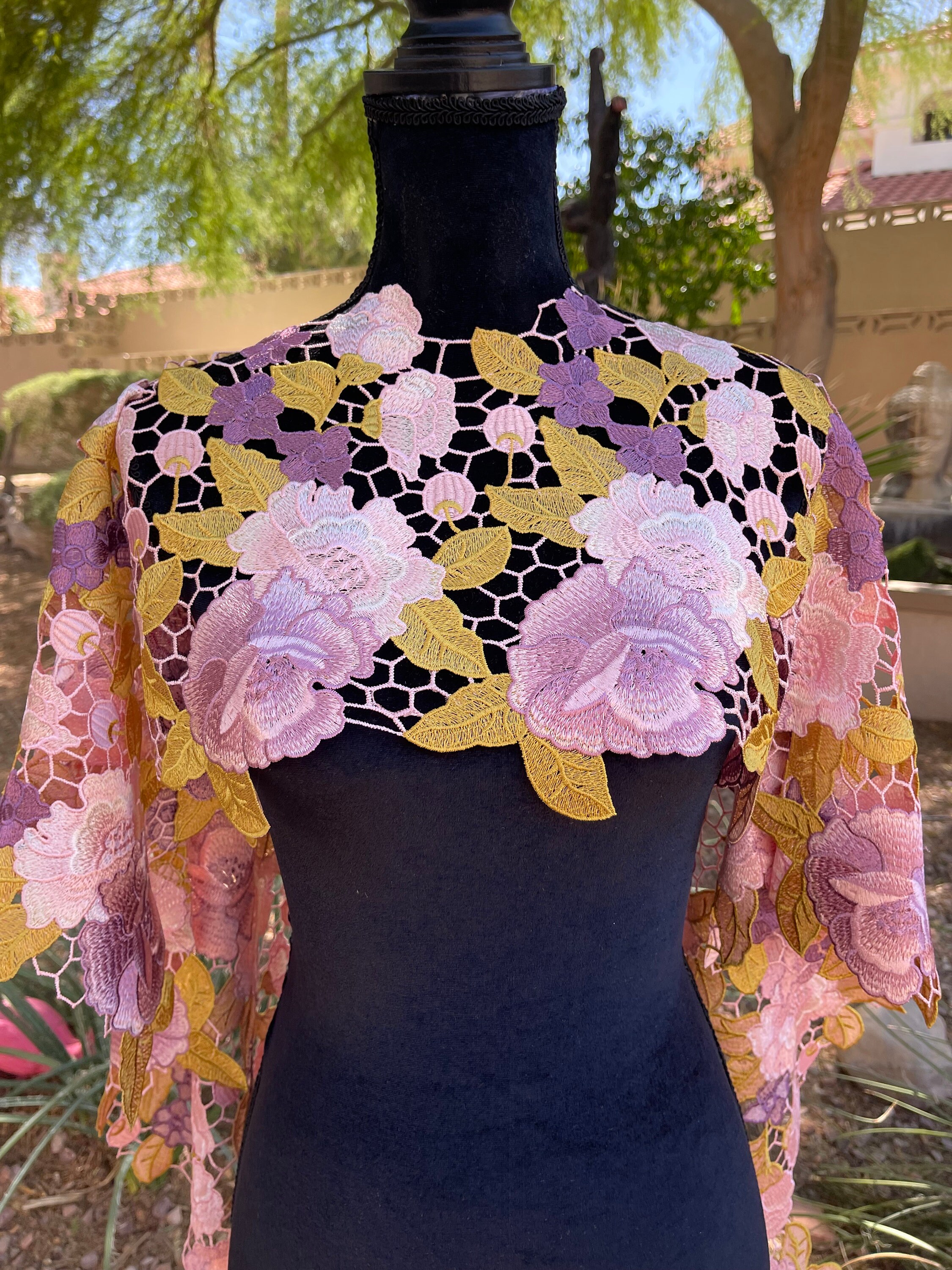 Barbie Dress up Long Capelet Elegant Cardigan Floral Cover up Floral ...