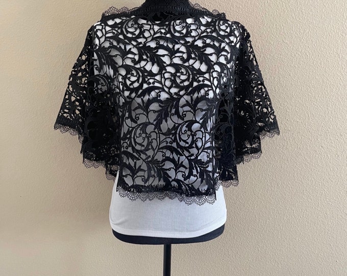 Designer Lace Capelet - Elegant Shoulder Cape - French Lace Cover up ...