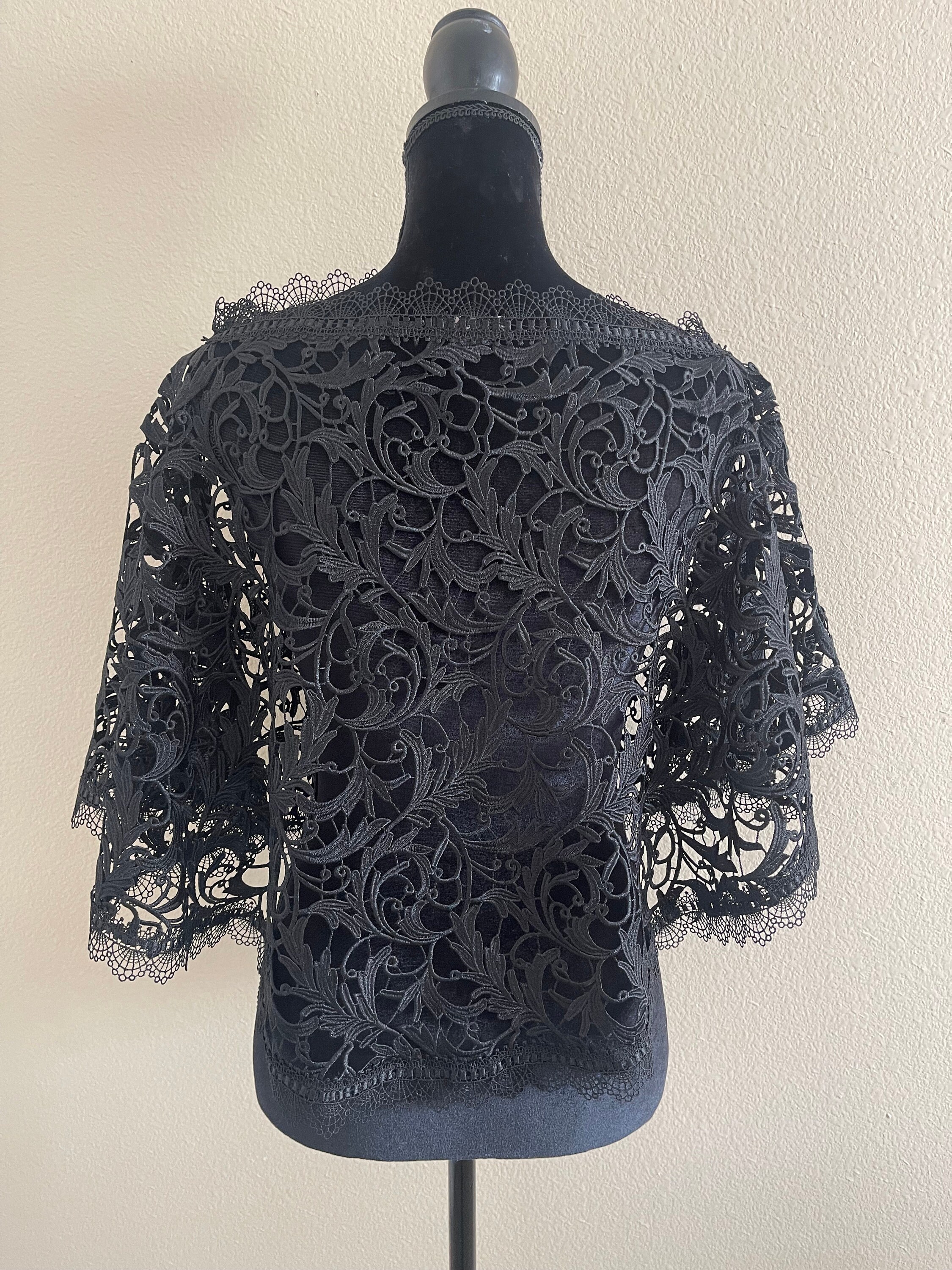 Designer Lace Capelet - Elegant Shoulder Cape - French Lace Cover up ...