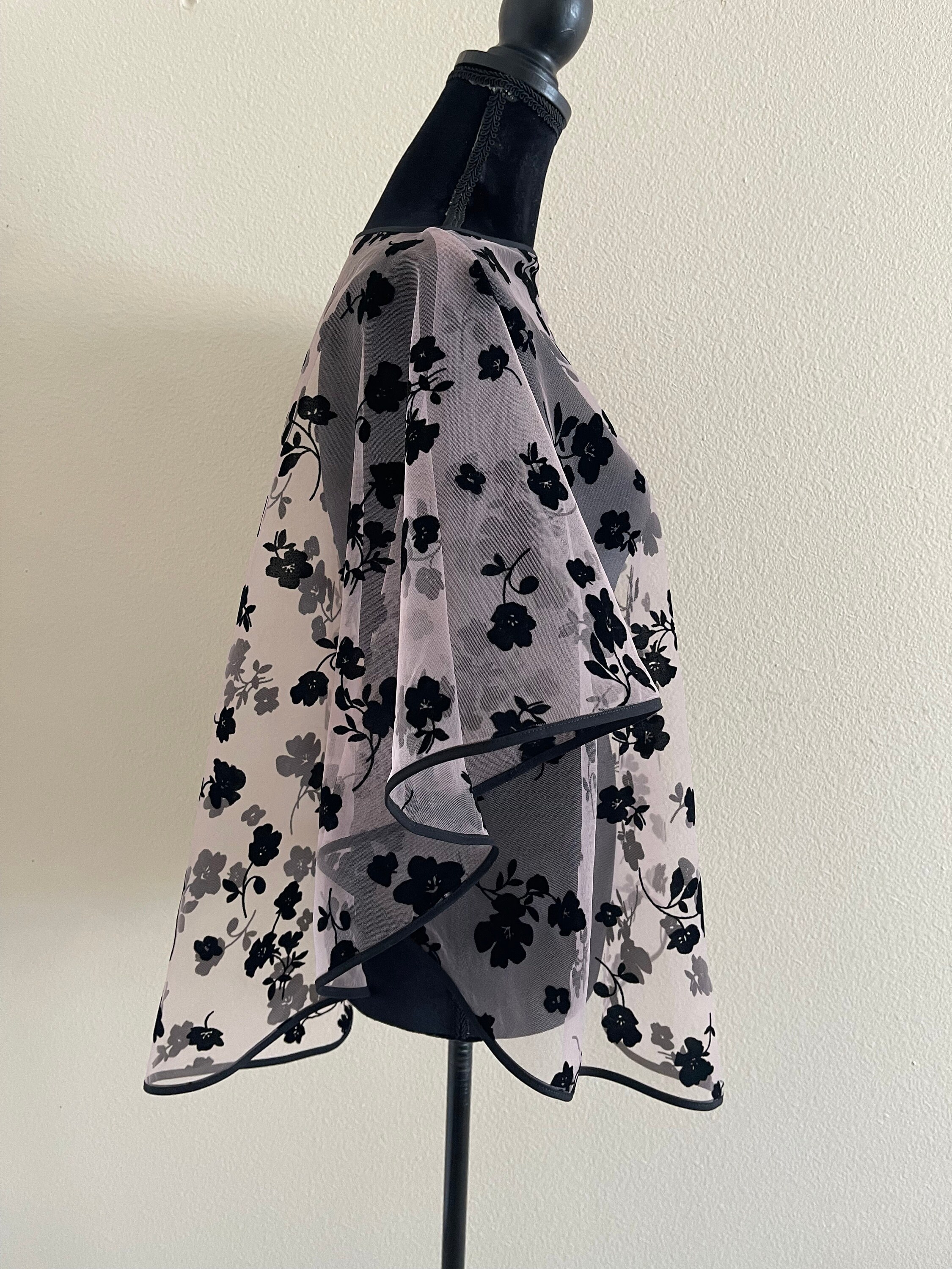 Designer Mesh Capelet - Elegant Cape - Cover up - Embroidered Tulle ...