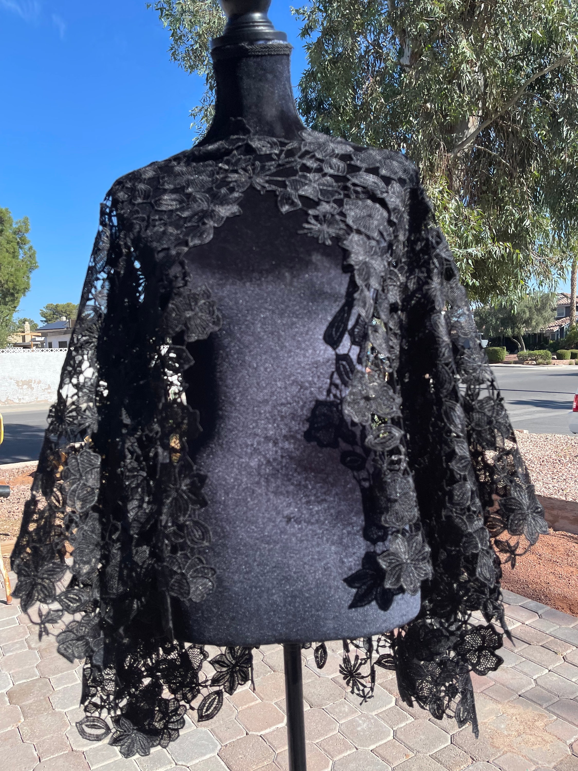 Designer Lace Capelet Elegant Cape Cloak French Lace Cover - Etsy