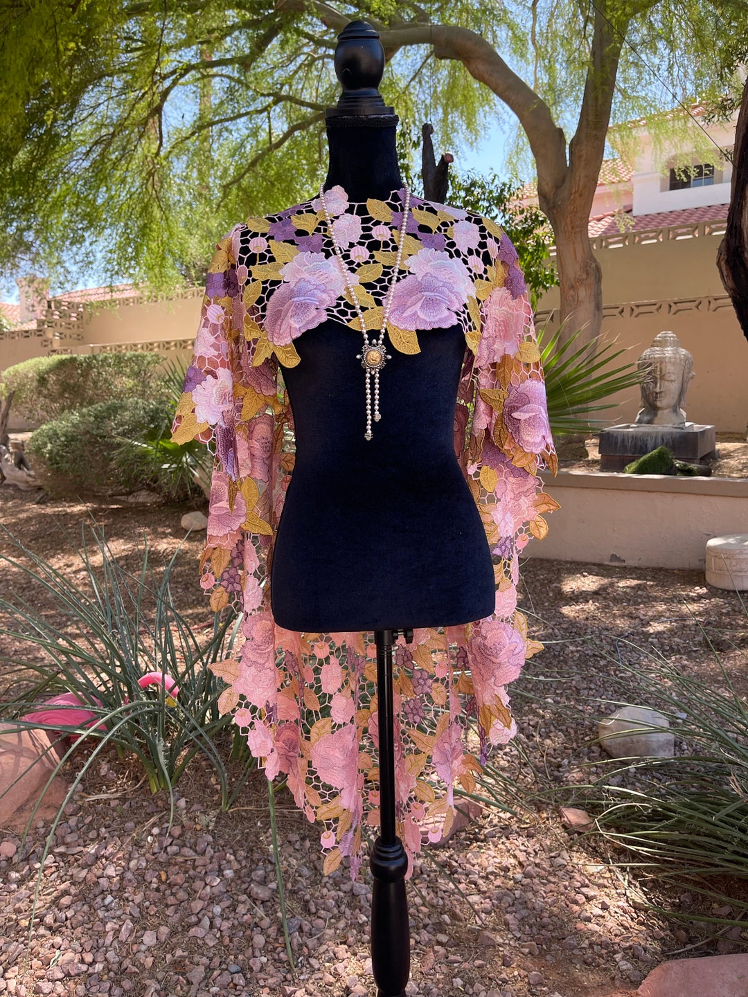 Barbie Dress up - Long Capelet - Elegant Cardigan - Floral Cover up ...