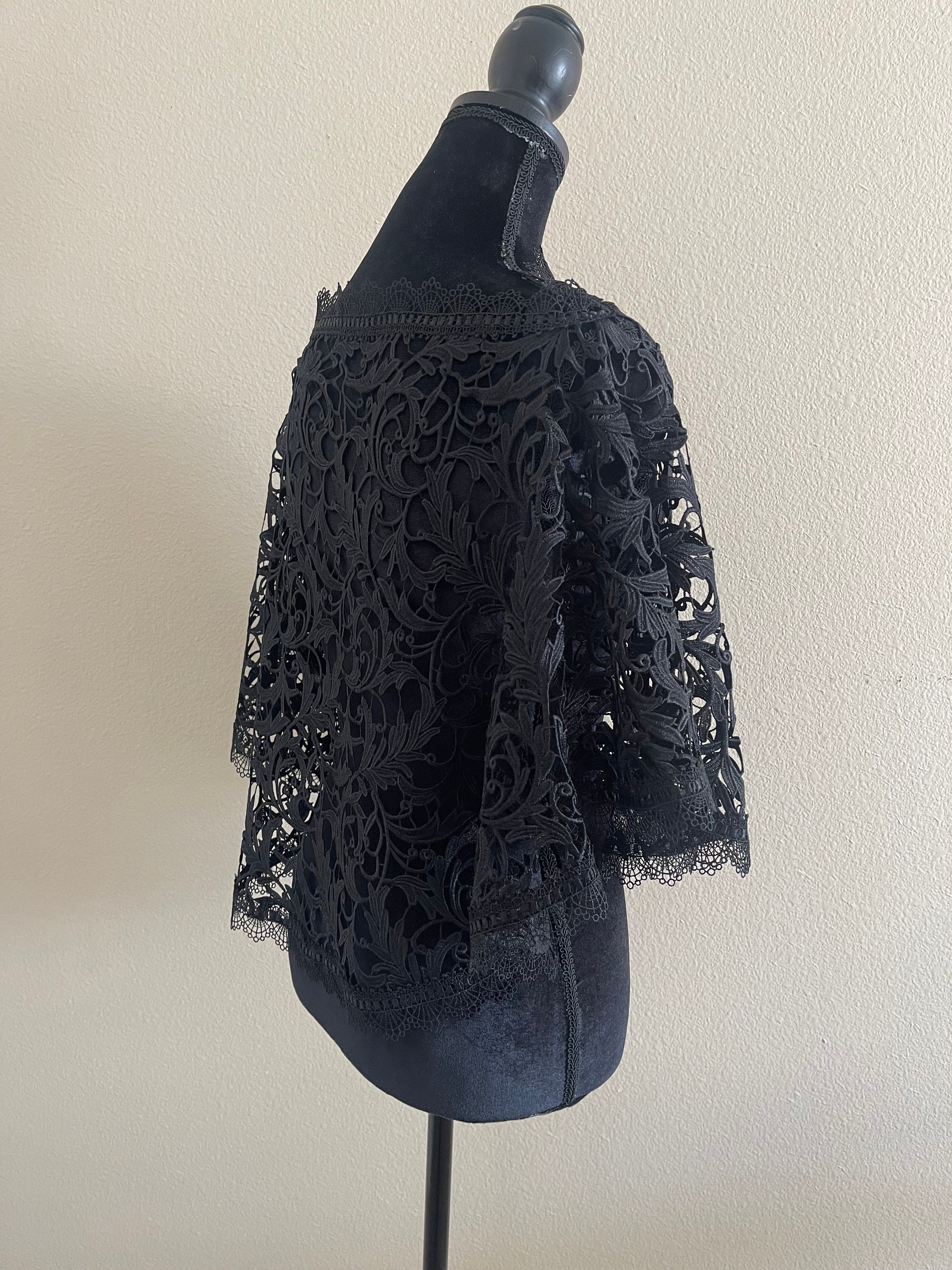 Designer Lace Capelet - Elegant Shoulder Cape - French Lace Cover up ...