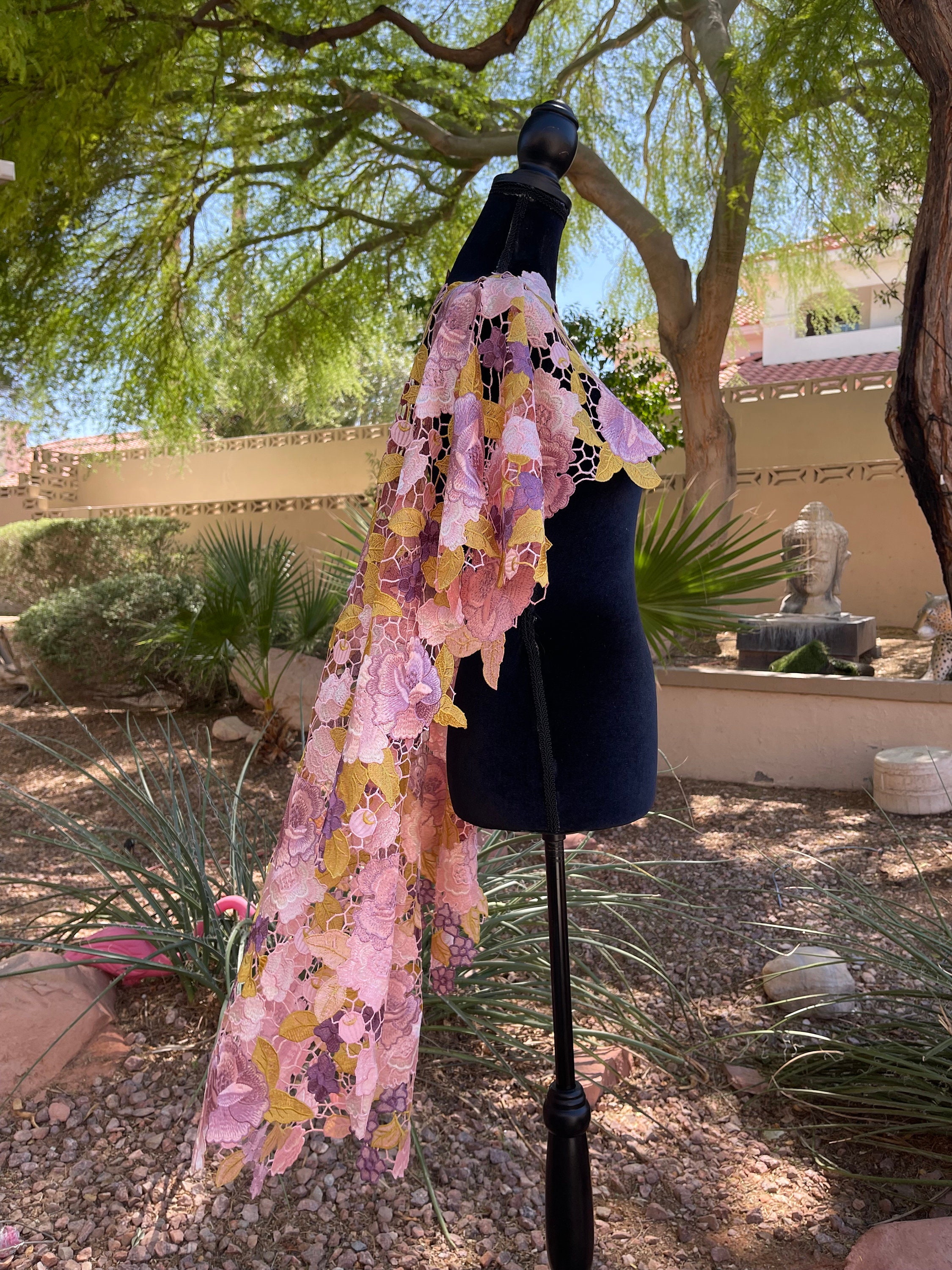 Barbie Dress up Long Capelet Elegant Cardigan Floral Cover up Floral ...