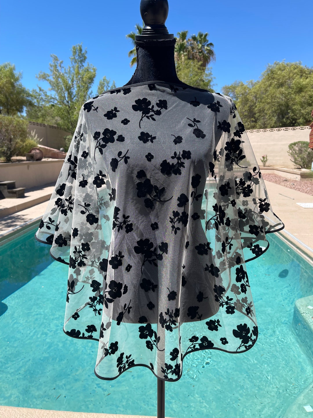 Women Tulle Cape - Designer Capelet - Summer Cape - Cover up ...