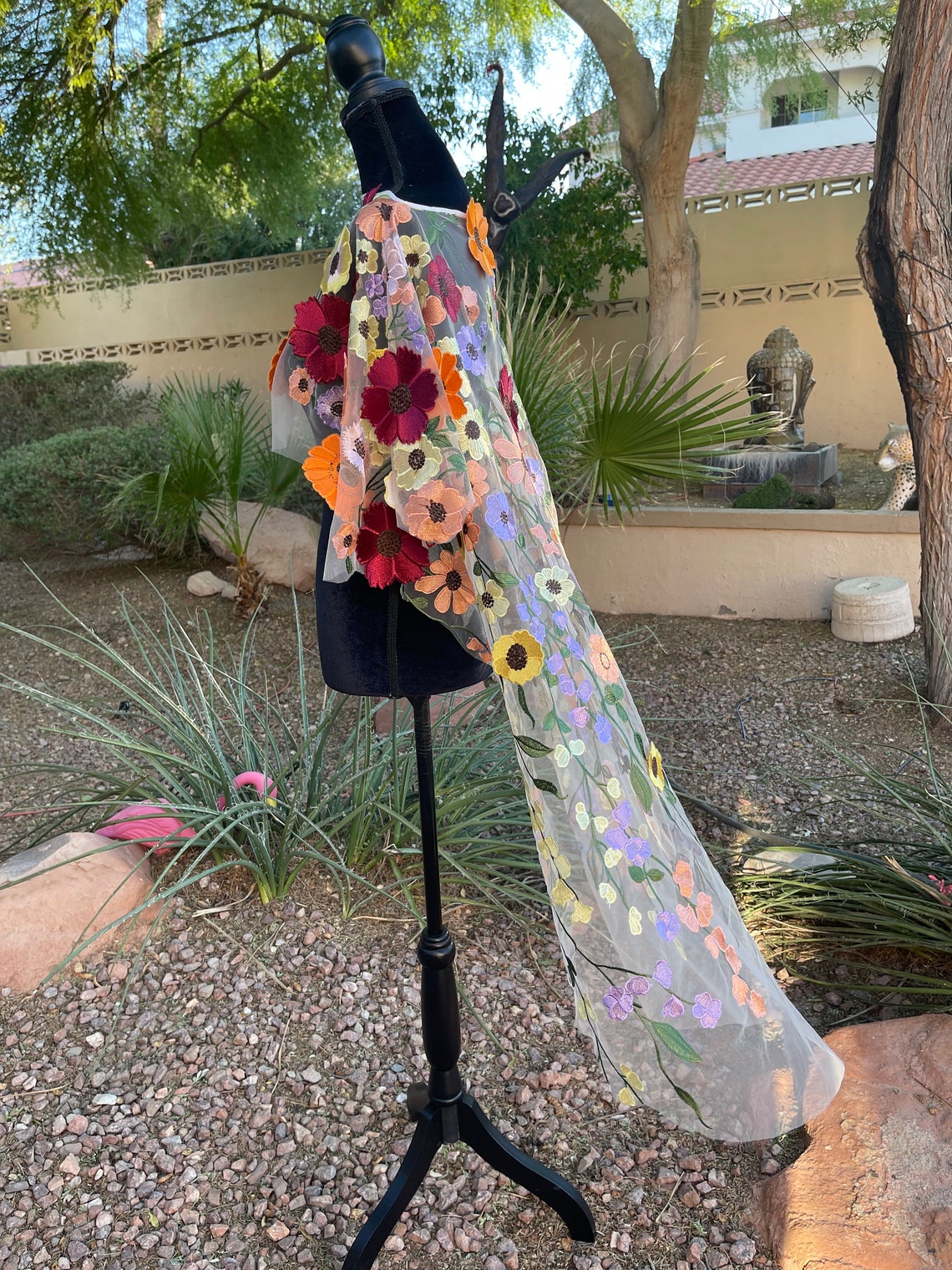 Designer Cape Women Cape Long Capelet Wedding Veil Bridesmaid Floral ...