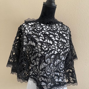 Designer Lace Capelet - Elegant Shoulder Cape - French Lace Cover up ...