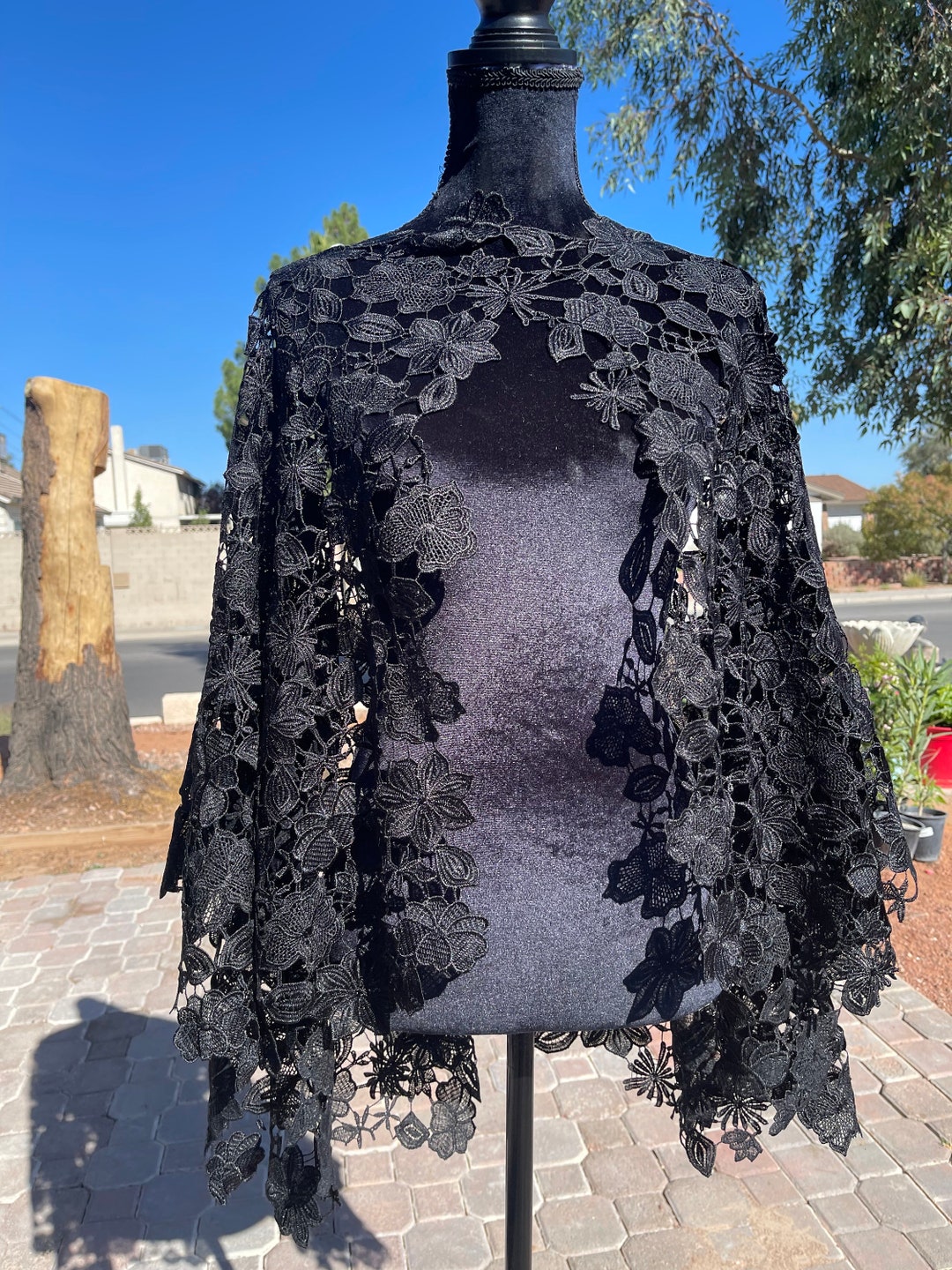 Designer Lace Capelet - Elegant Cape Cloak - French Lace Cover up ...