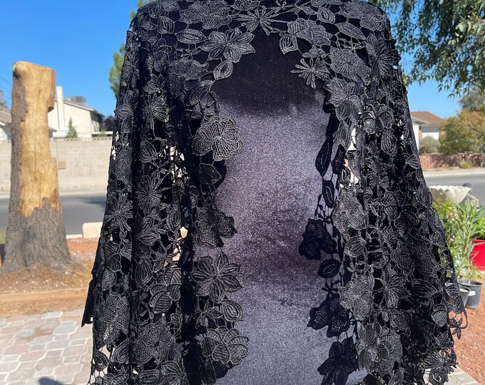 Designer Lace Capelet - Elegant Cape Cloak - French Lace Cover up ...