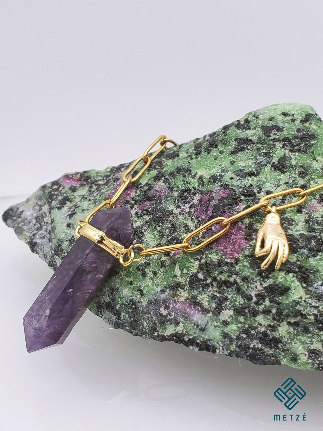SPIRITUAL INTENTION NECKLACE Genuine and Natural Amethyst - Etsy