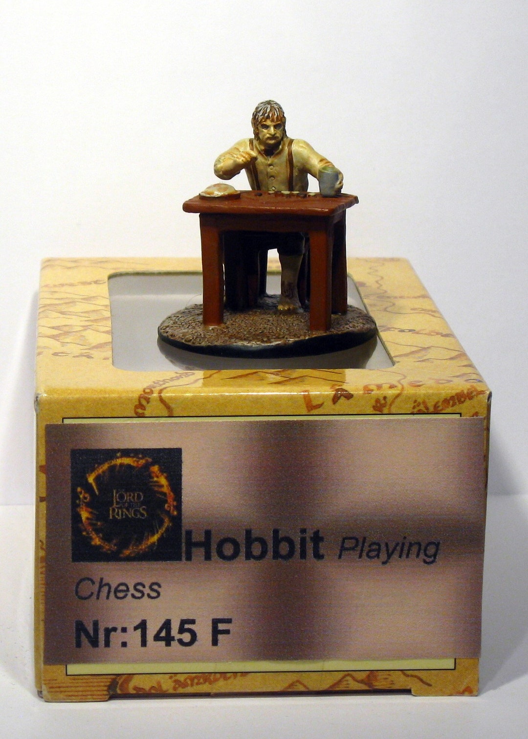 Lord of the Rings Miniature of a Hobbit Playing Chess at Hobbiton ...