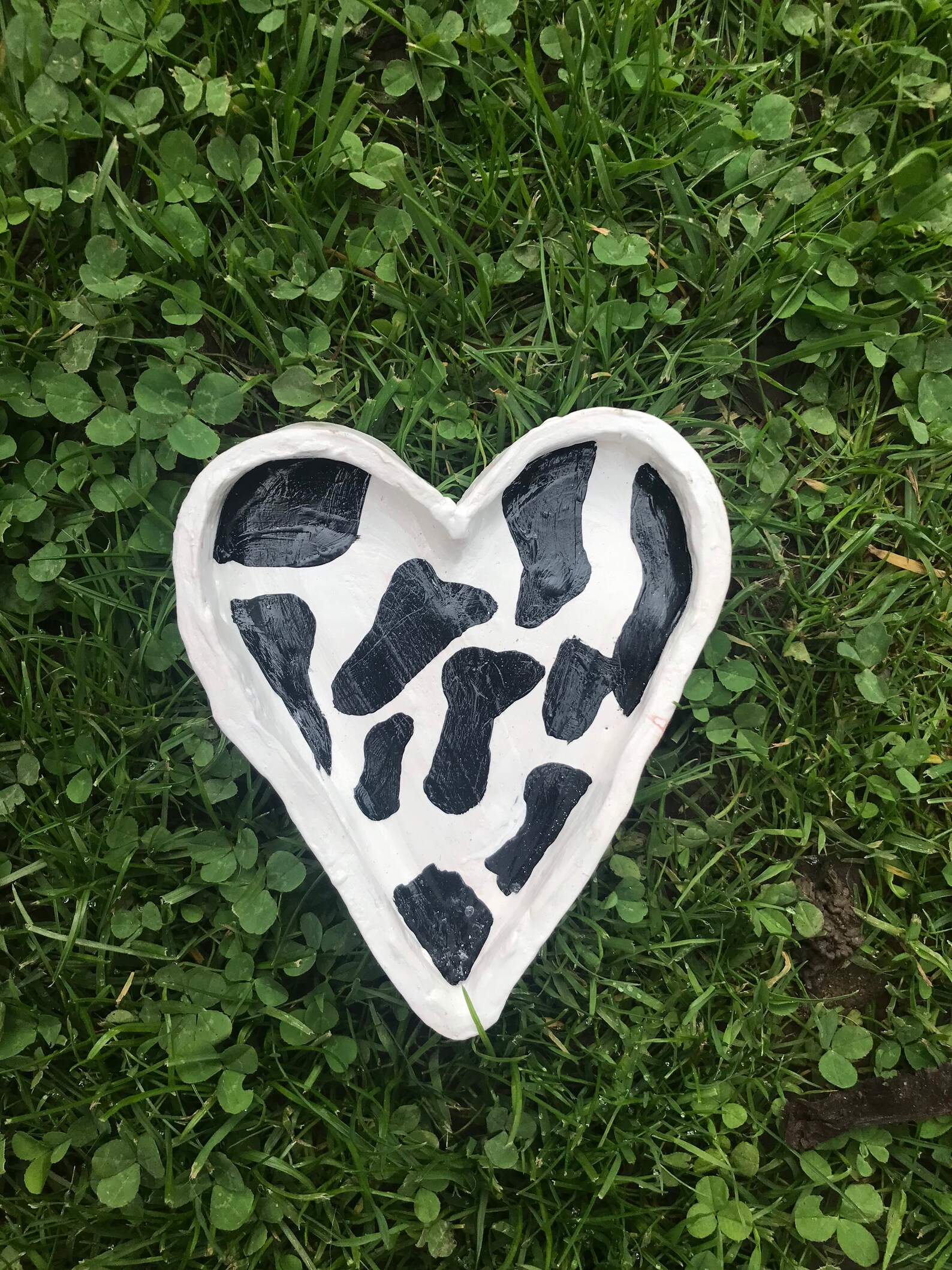 Clay Heart Cow Print Jewellery Dish /tray - Etsy