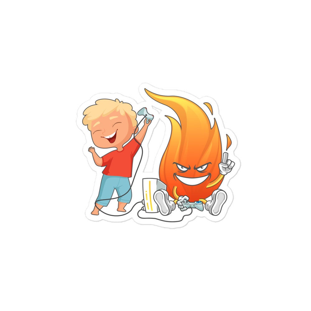 Playing With Fire Boy Sticker - Etsy UK