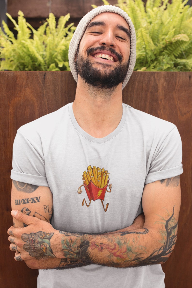 French Fries Shirt, Fast Food Running French Fries T-shirt, Cute Junk ...