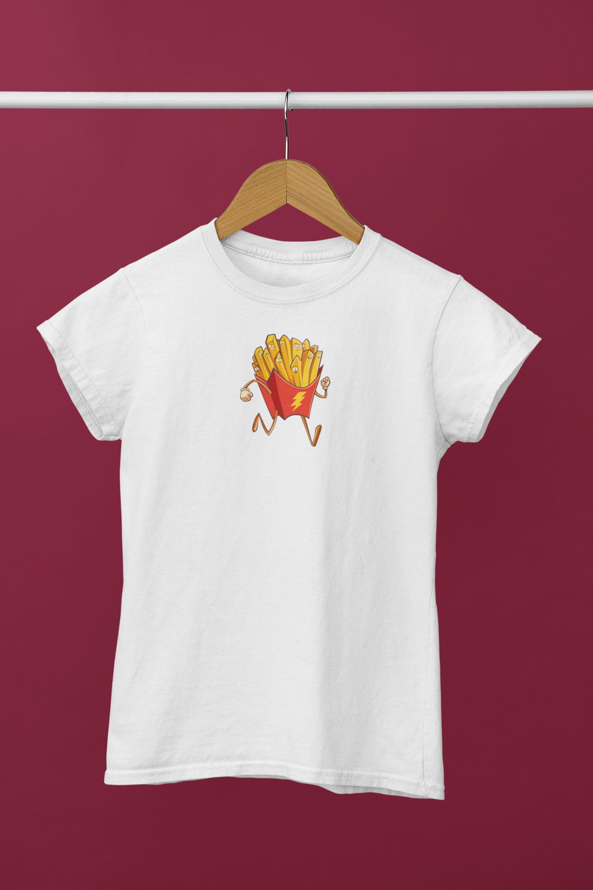 French Fries Shirt, Fast Food Running French Fries T-shirt, Cute Junk ...
