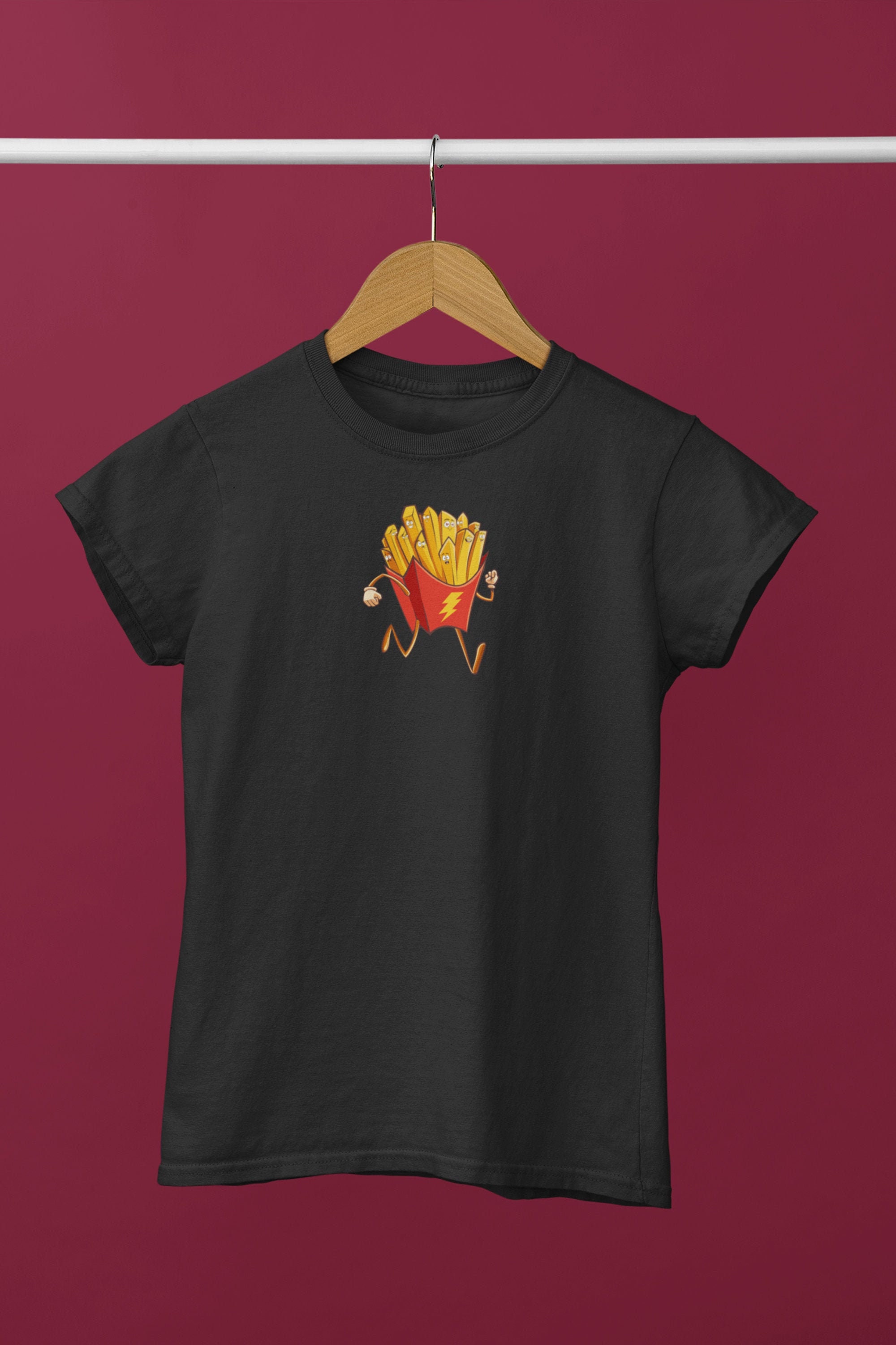 French Fries Shirt, Fast Food Running French Fries T-shirt, Cute Junk ...