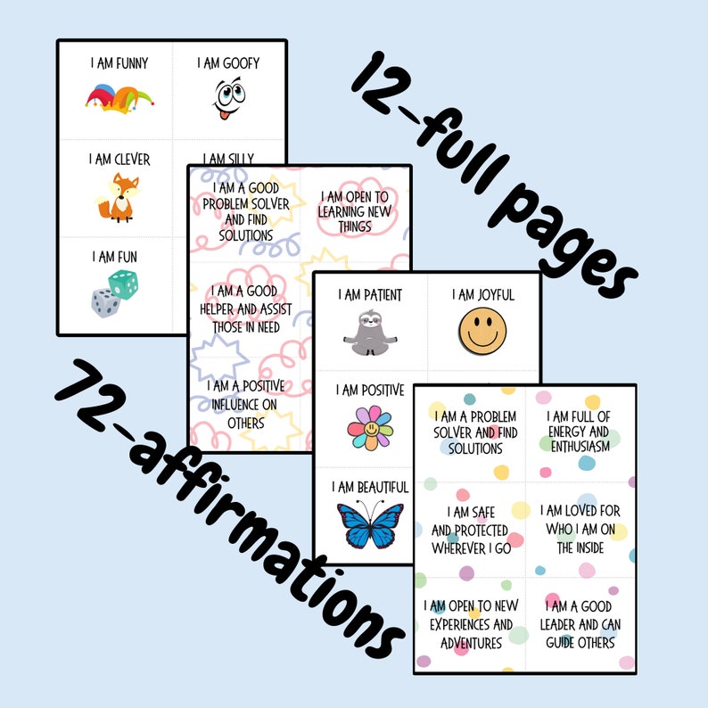 Printable Positive Affirmation Cards for Kids I Am Statement - Etsy