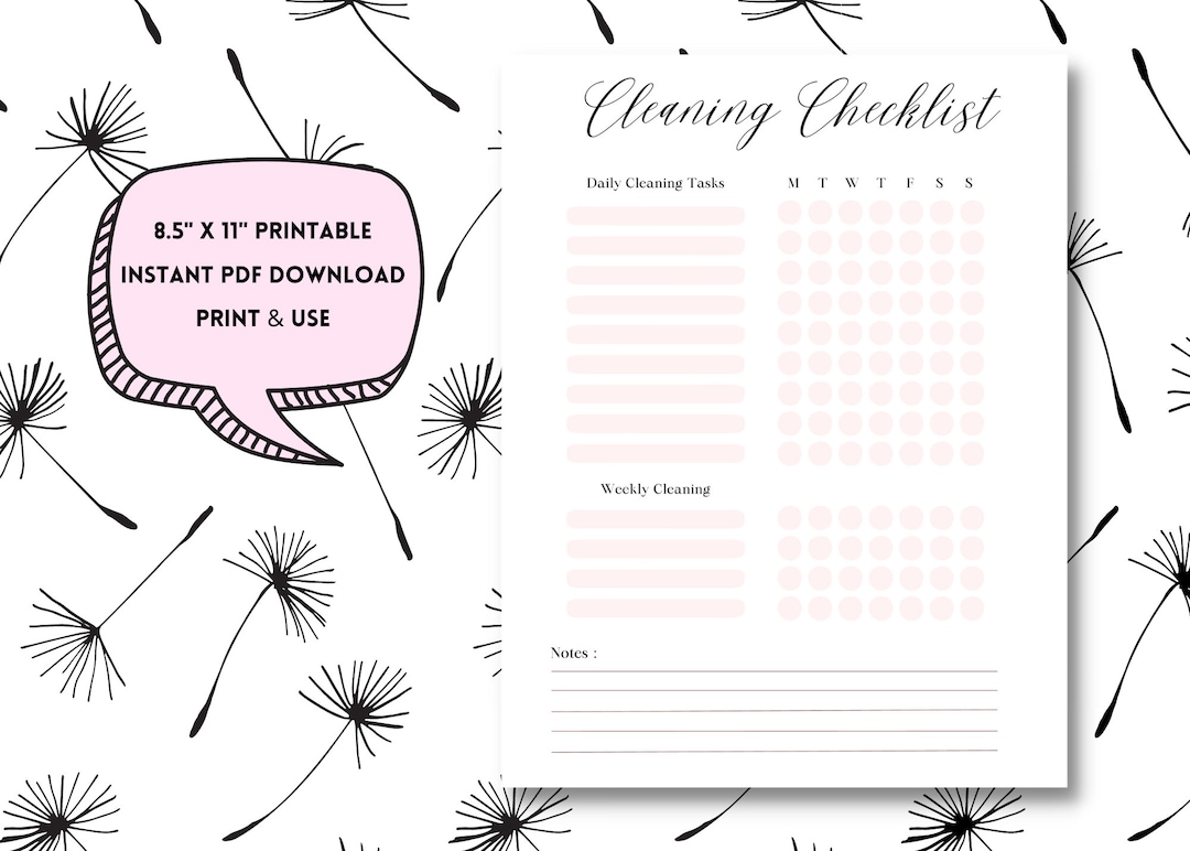 Daily + Weekly Cleaning Checklist | Non-negotiables | Tracker ...