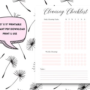 Daily + Weekly Cleaning Checklist | Non-negotiables | Tracker ...
