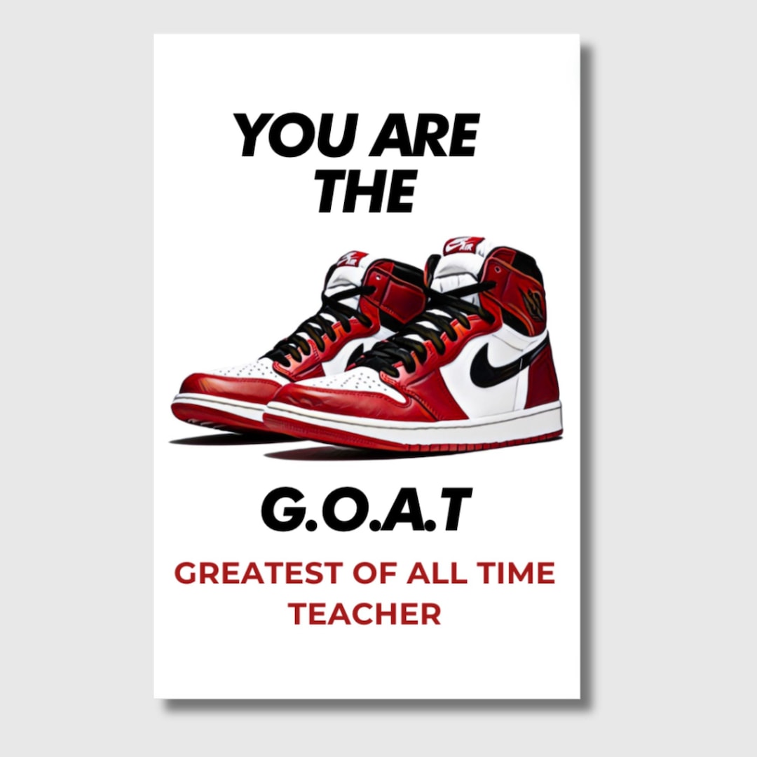 Printable Sneaker Teacher Card, Digital Card, Instant Download - Etsy