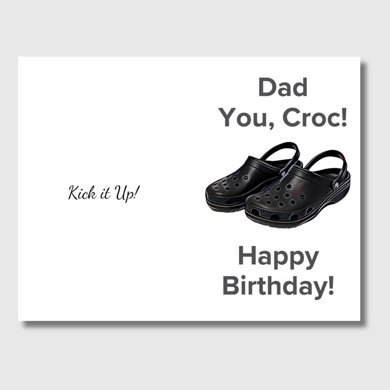 Printable Croc Dad Birthday Card, Digital Card, Ecard, Instant Download ...